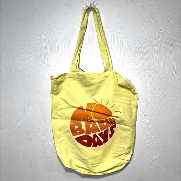 Unbranded | Bags | No Bad Days Tote Bag Yellow Canvas Sun Print Retro ...